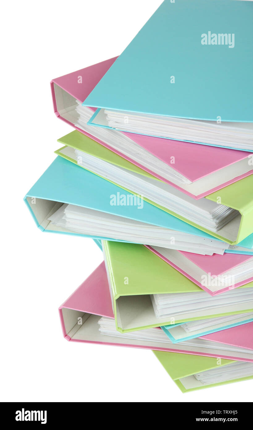 Colorful folders, isolated on white Stock Photo - Alamy