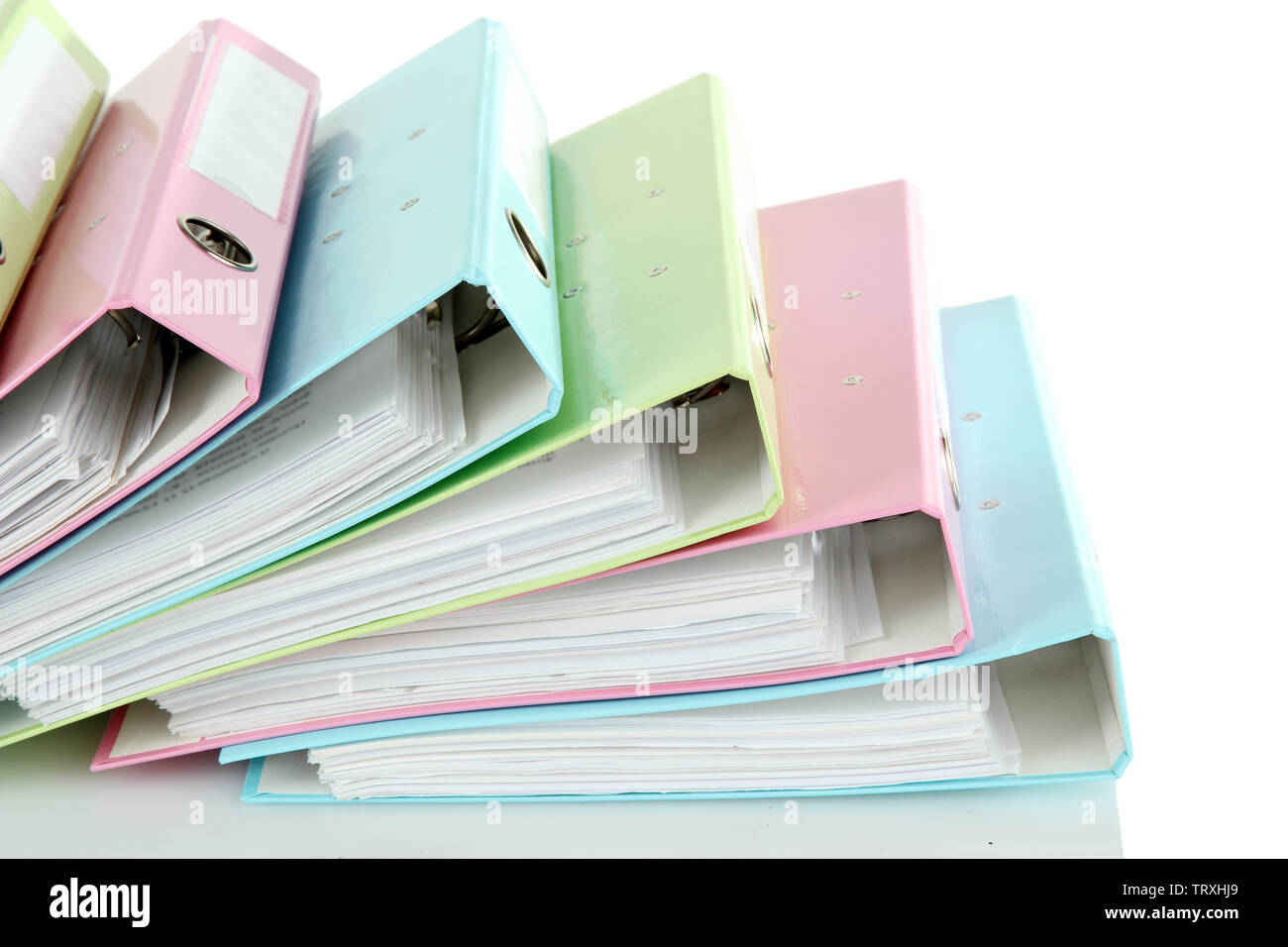 Colorful folders, isolated on white Stock Photo - Alamy