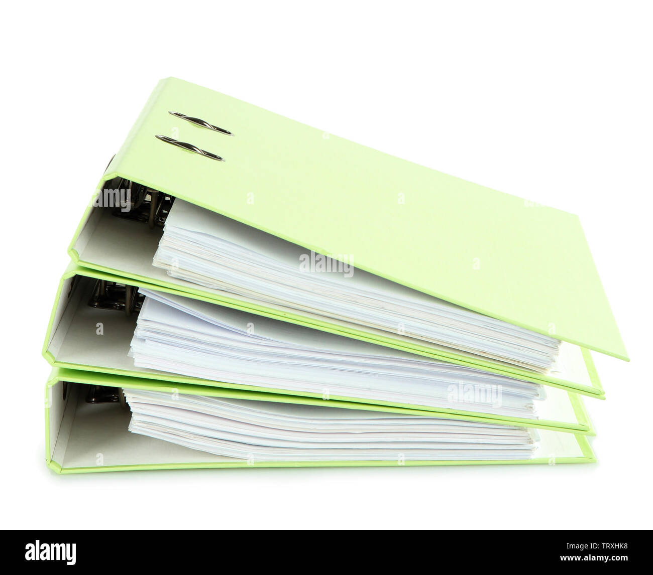 Green folders, isolated on white Stock Photo - Alamy