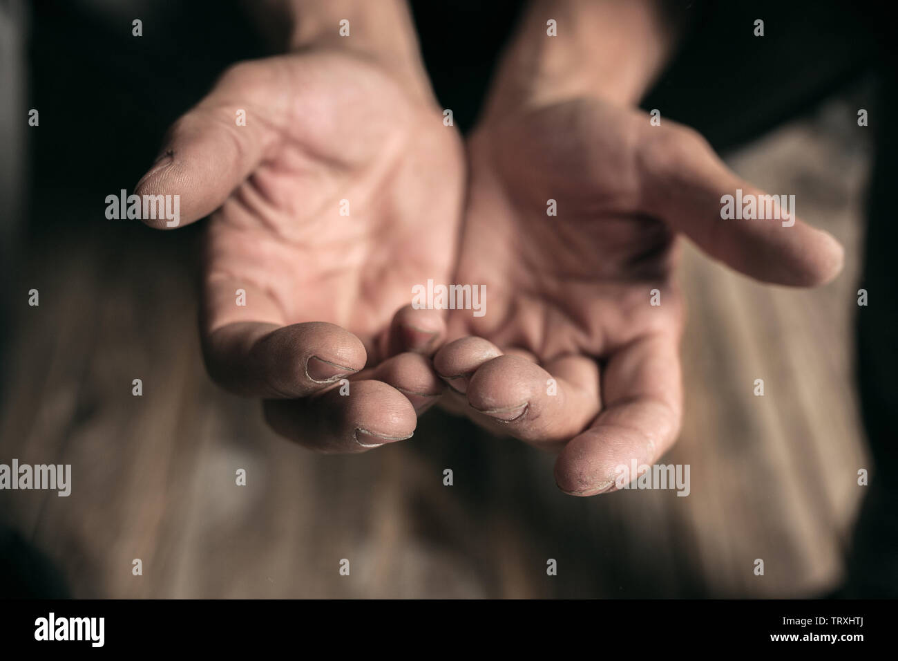 Person plead poor poverty hi-res stock photography and images - Alamy