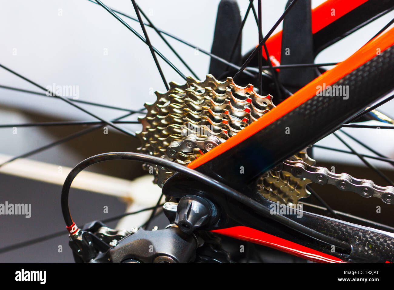 Close up bike chainrings and rear sprocket silhouettes Stock Photo - Alamy