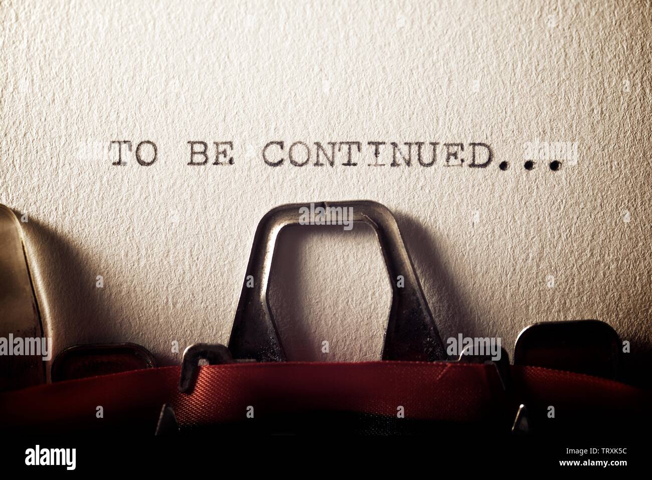 The sentence, to be continued, written with a typewriter Stock Photo ...