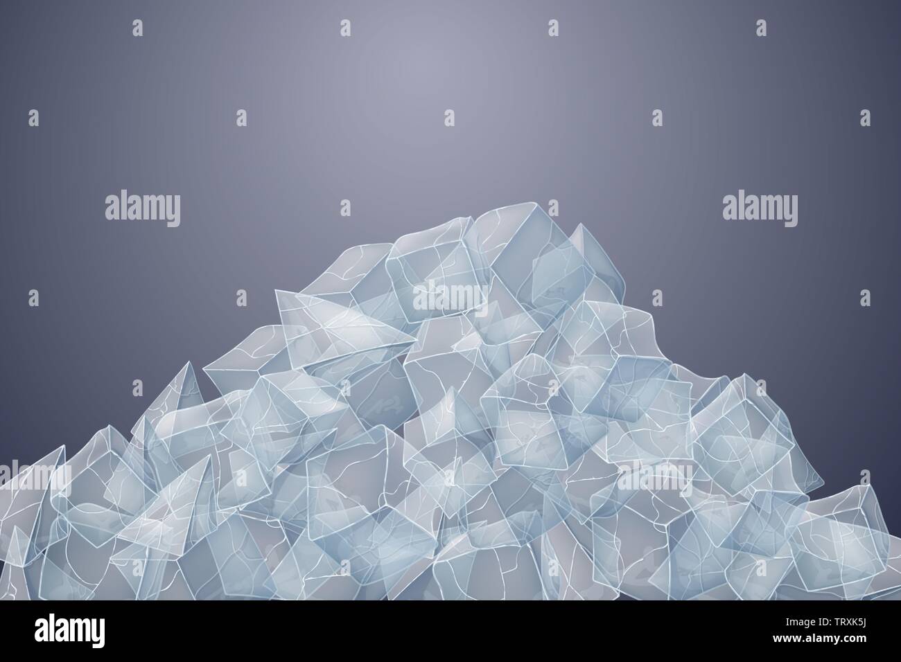 Transparent ice heap. Vector illustration. Dark background Stock Vector ...