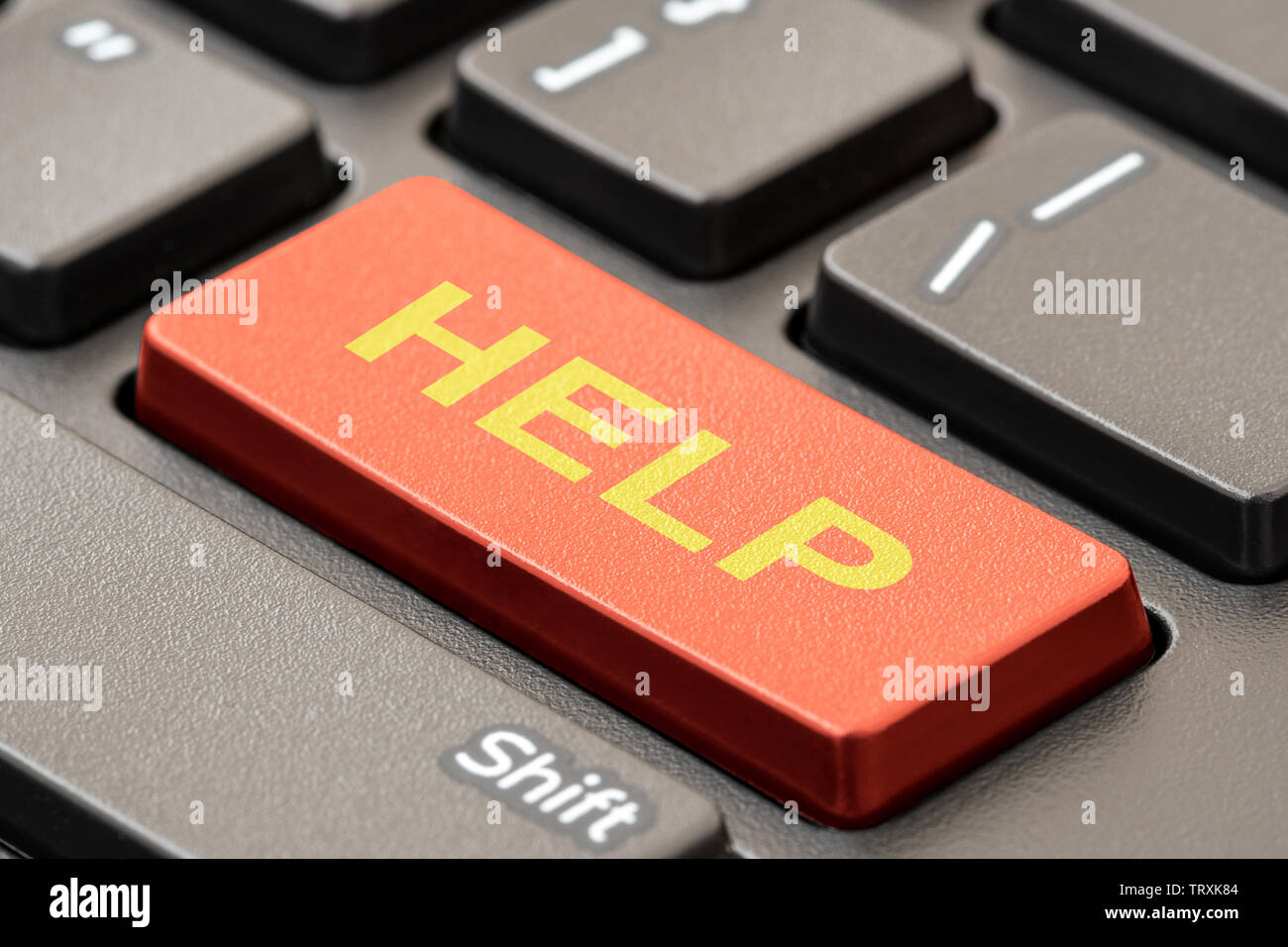 Keyboard message with online support or help concepts Stock Photo - Alamy