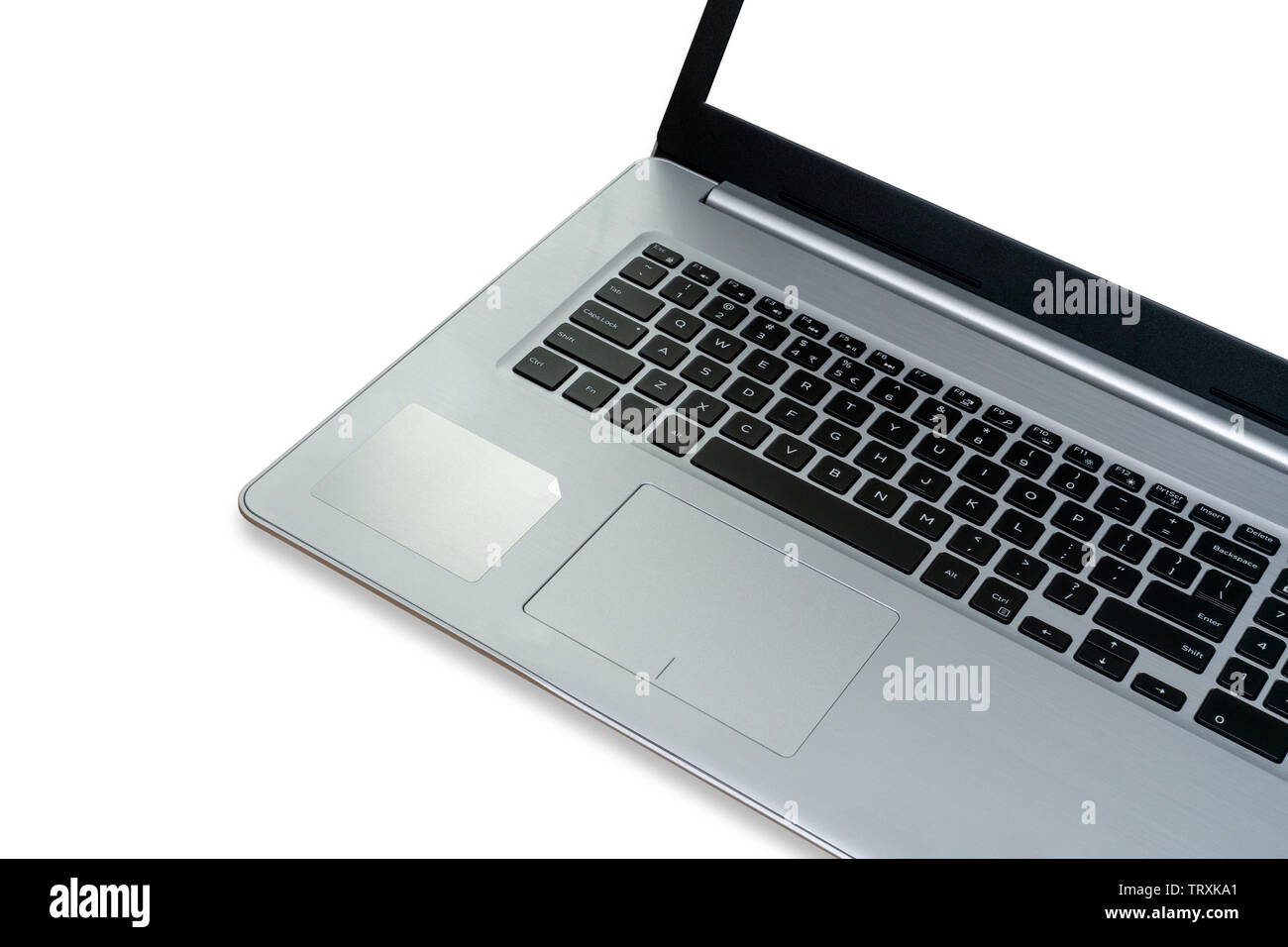 Modern aluminum laptop isolated on white background Stock Photo - Alamy