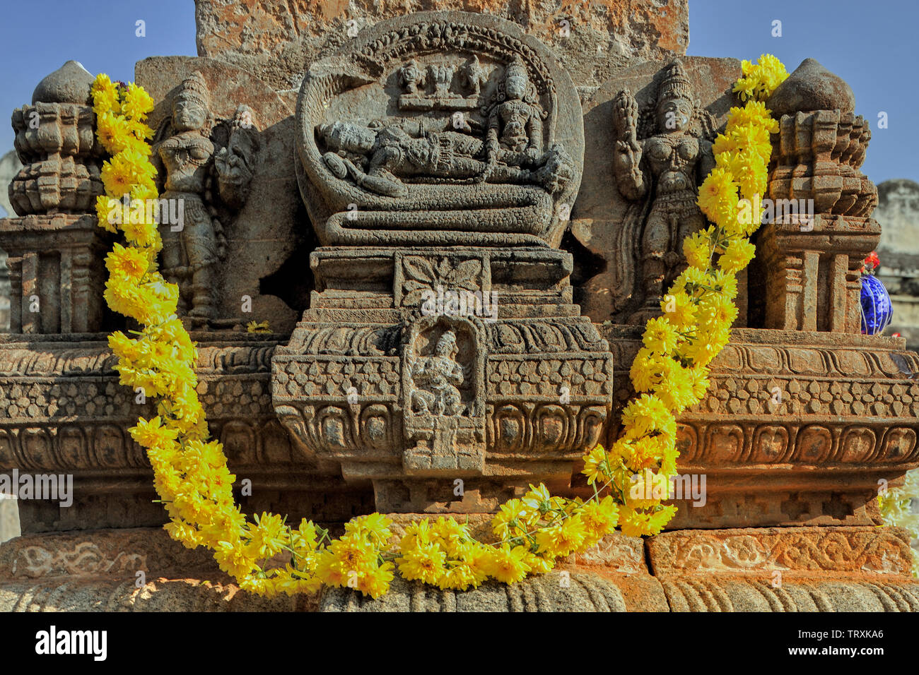 13 Oct 2009 Reclining lord Vishnu on stone carved Tulsi Vrinda at ...