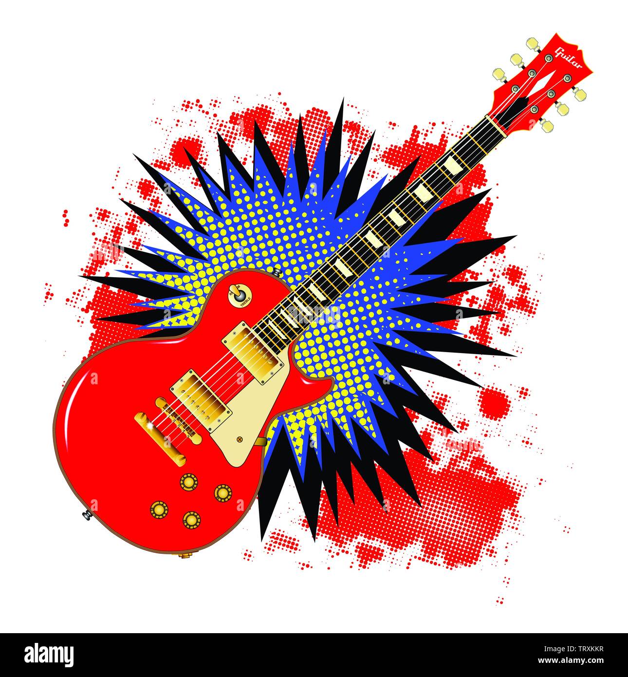 Exploding guitar music Cut Out Stock Images & Pictures - Alamy