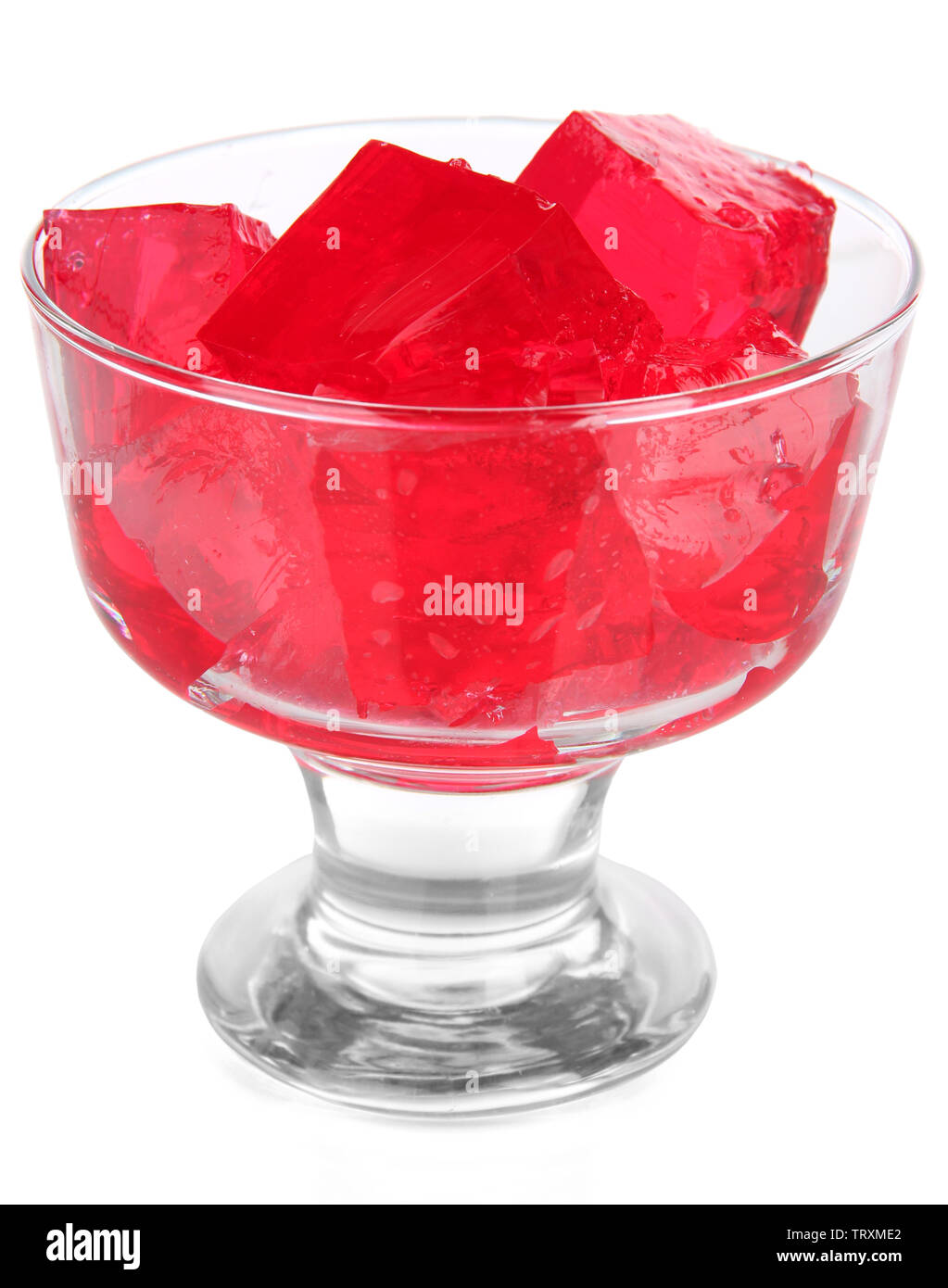 Tasty jelly cubes in bowl isolated on white Stock Photo - Alamy