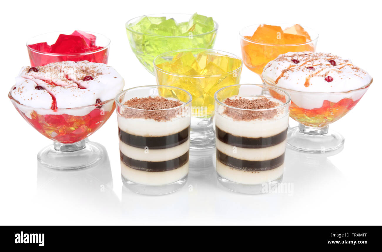 Tasty jelly isolated on white Stock Photo - Alamy