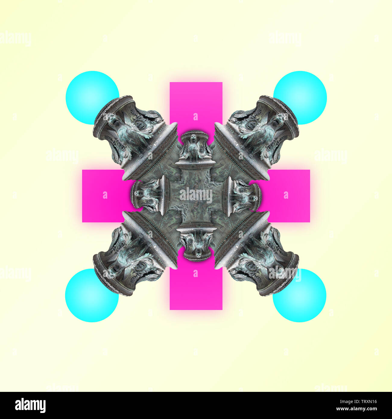 The modern absract architecture on yellow background. Concept of ...