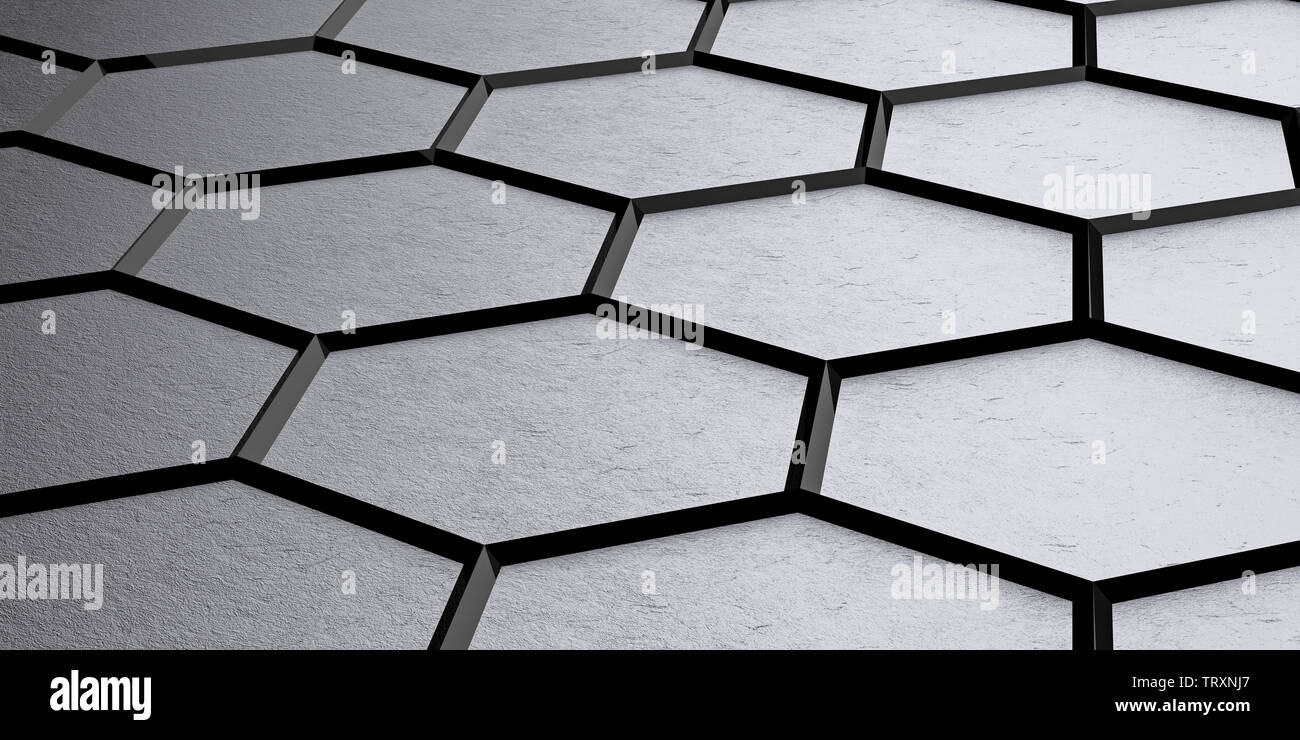 hexagonal pattern in technical structure - Illustration Stock Photo - Alamy