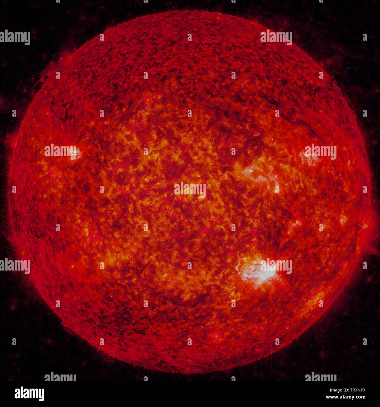 Extremely hot star. Flaring of Sun. Beauty of endless universe ...