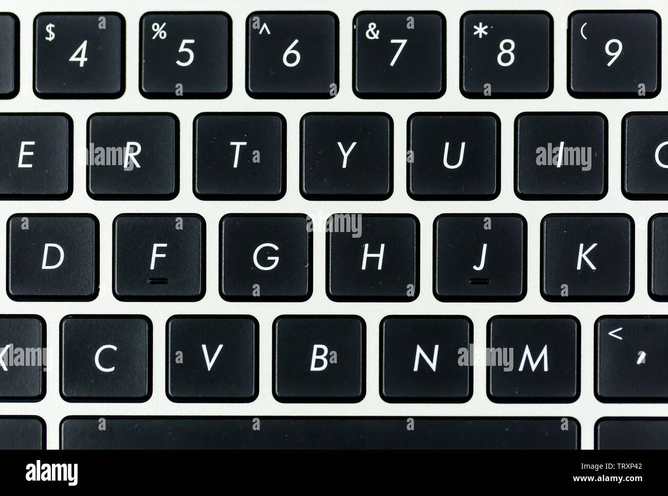 black and white color laptop keyboard closeup Stock Photo - Alamy