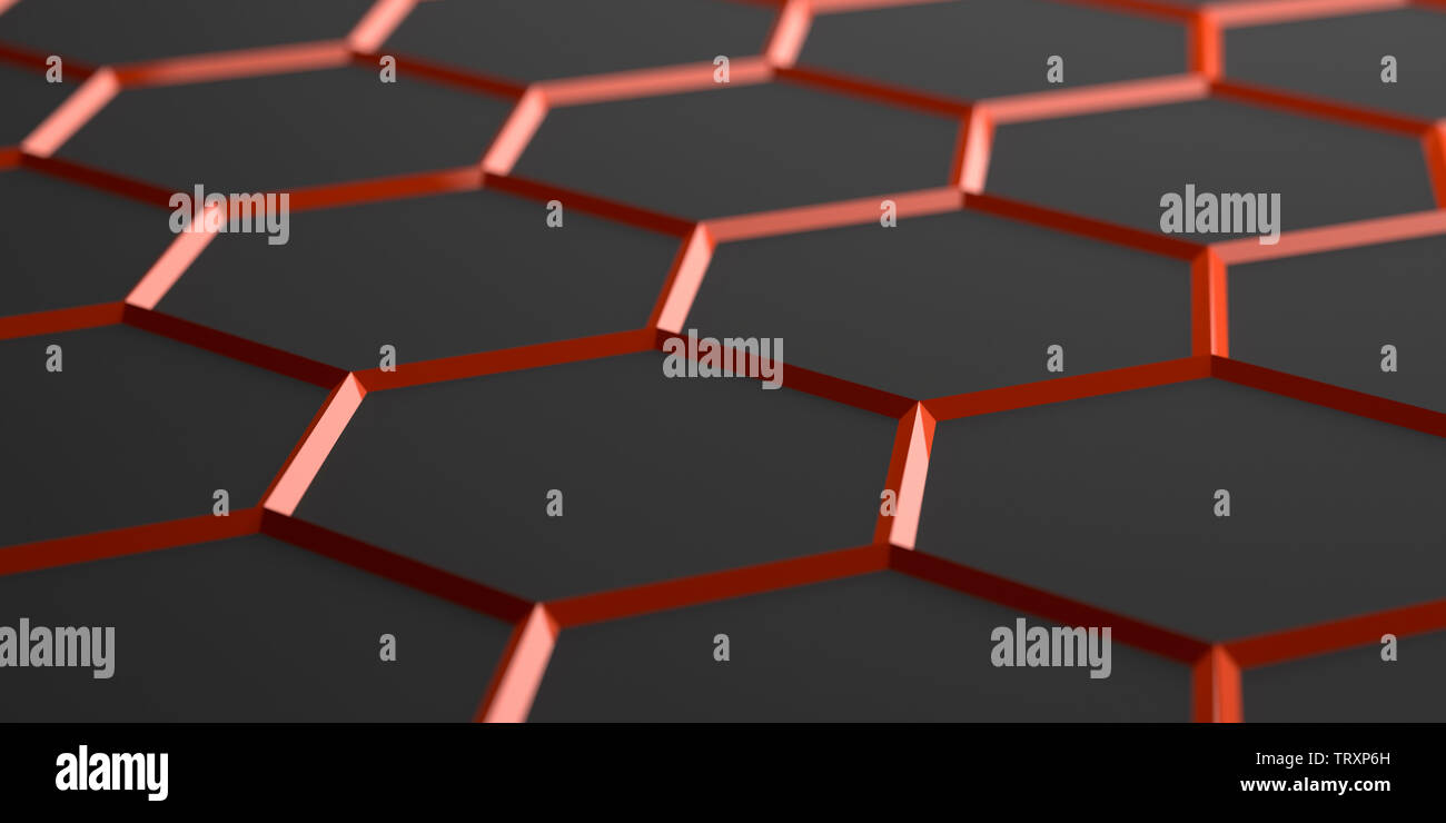 hexagonal pattern in technical structure - Illustration Stock Photo - Alamy