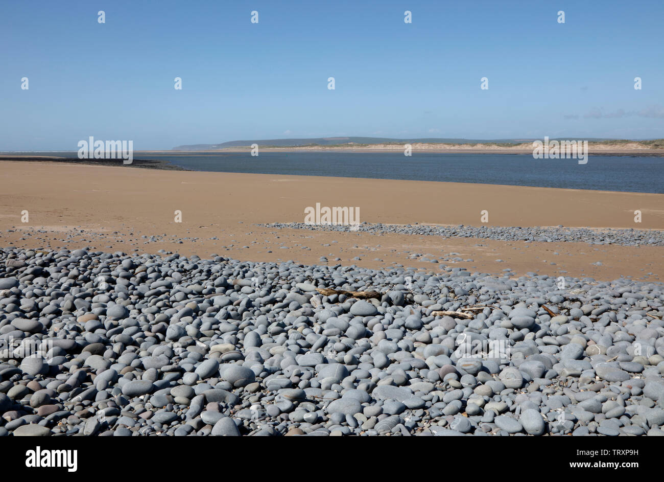 View from Northam Burrows across Taw Torridge Estuary to Braunton ...