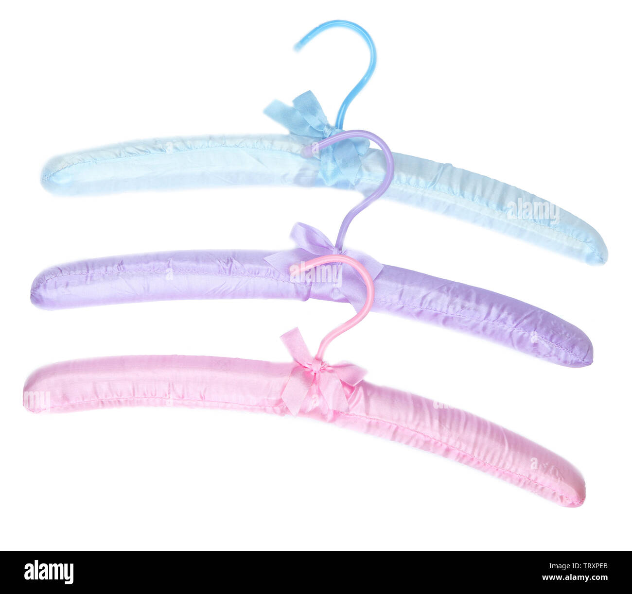 Beautiful hangers isolated on white Stock Photo - Alamy