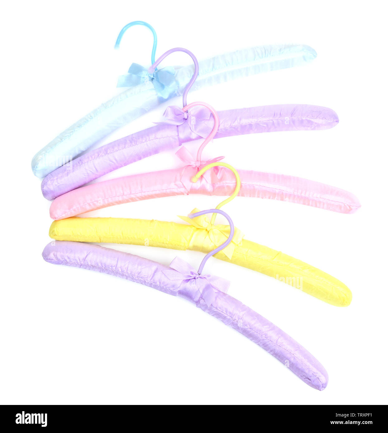 Beautiful hangers isolated on white Stock Photo - Alamy