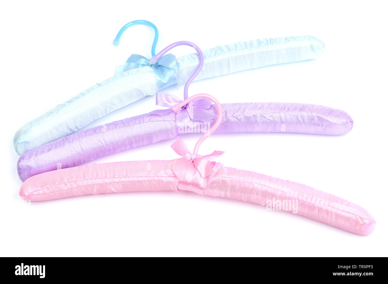 Beautiful hangers isolated on white Stock Photo - Alamy