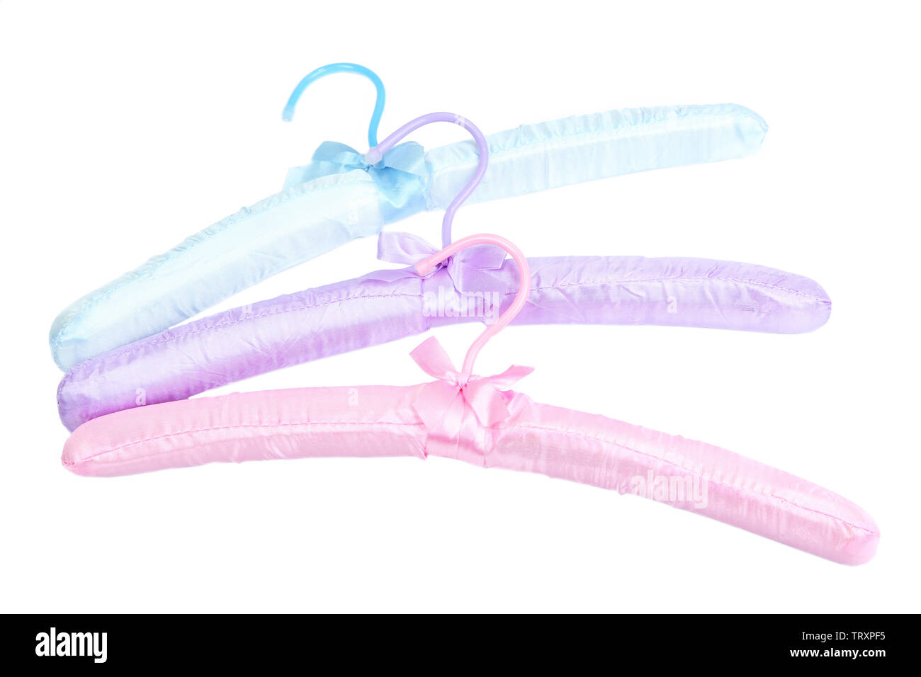 Beautiful hangers isolated on white Stock Photo - Alamy
