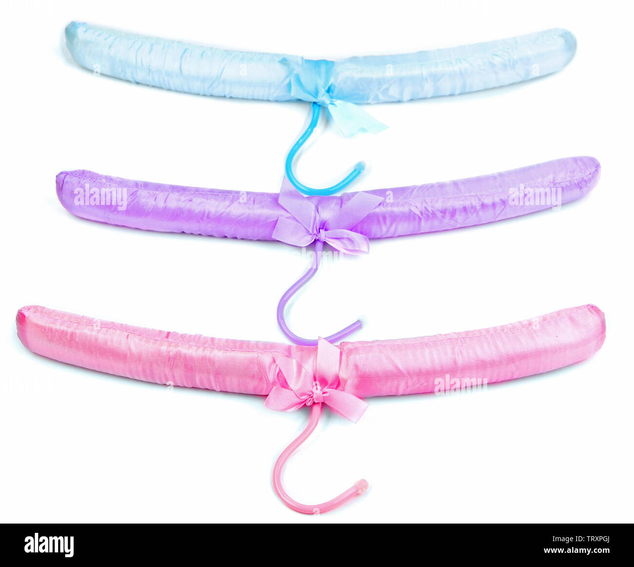 Beautiful hangers isolated on white Stock Photo - Alamy
