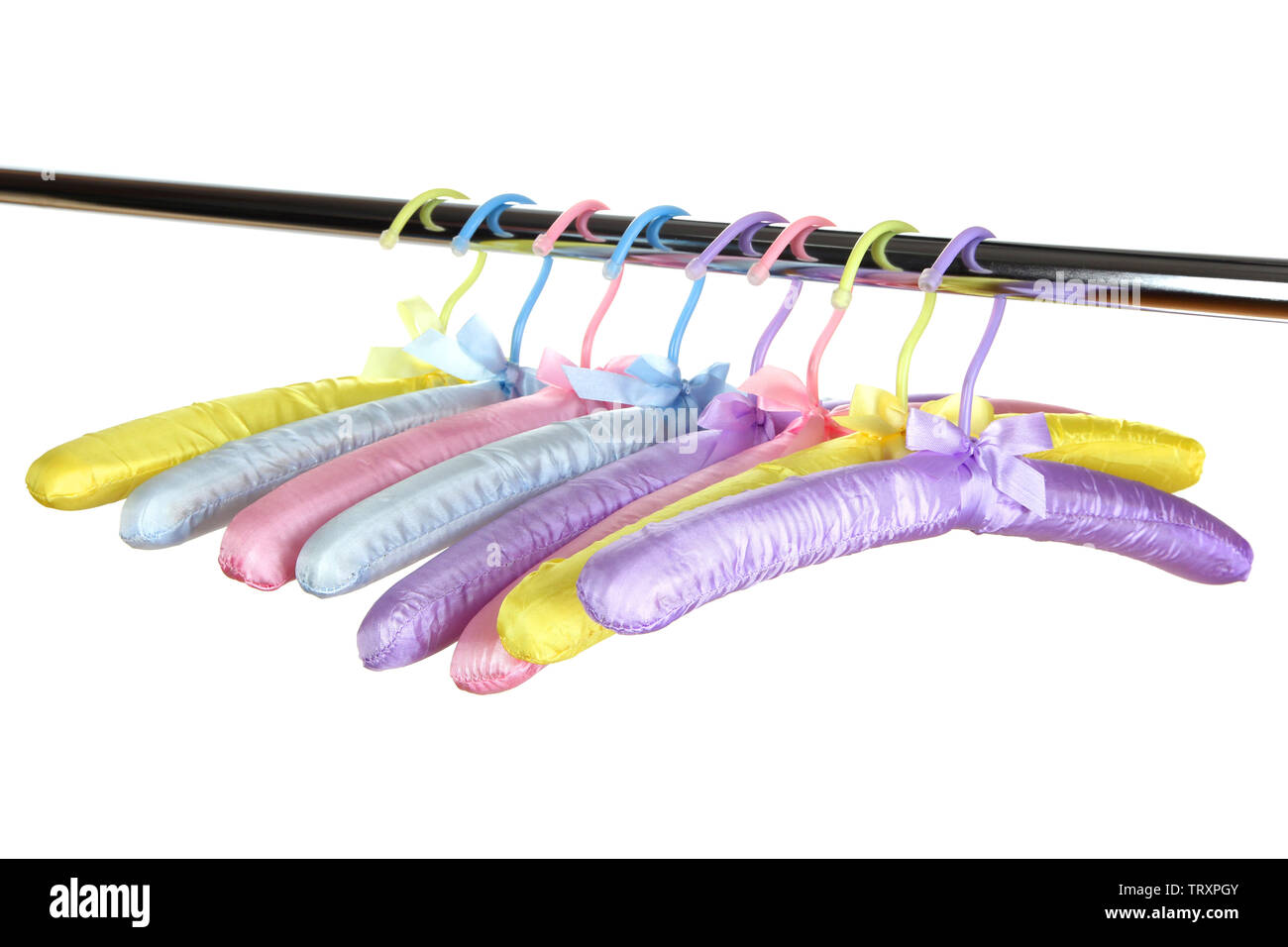 Beautiful hangers isolated on white Stock Photo - Alamy
