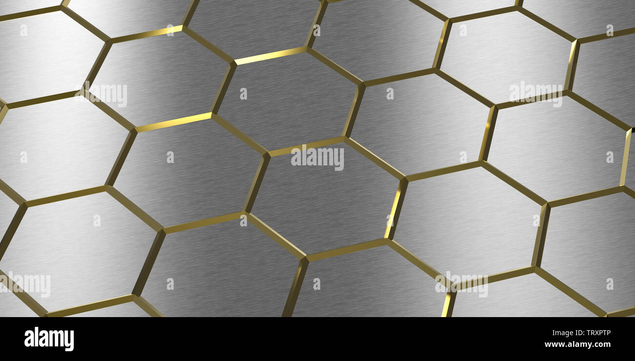 hexagonal pattern in technical structure - Illustration Stock Photo - Alamy