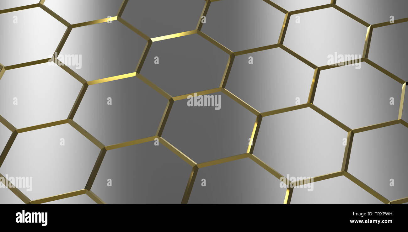 hexagonal pattern in technical structure - Illustration Stock Photo - Alamy