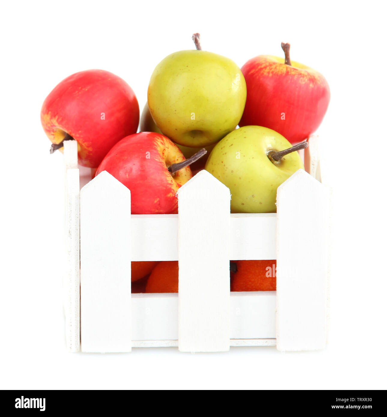 Small apples, isolated on white Stock Photo - Alamy