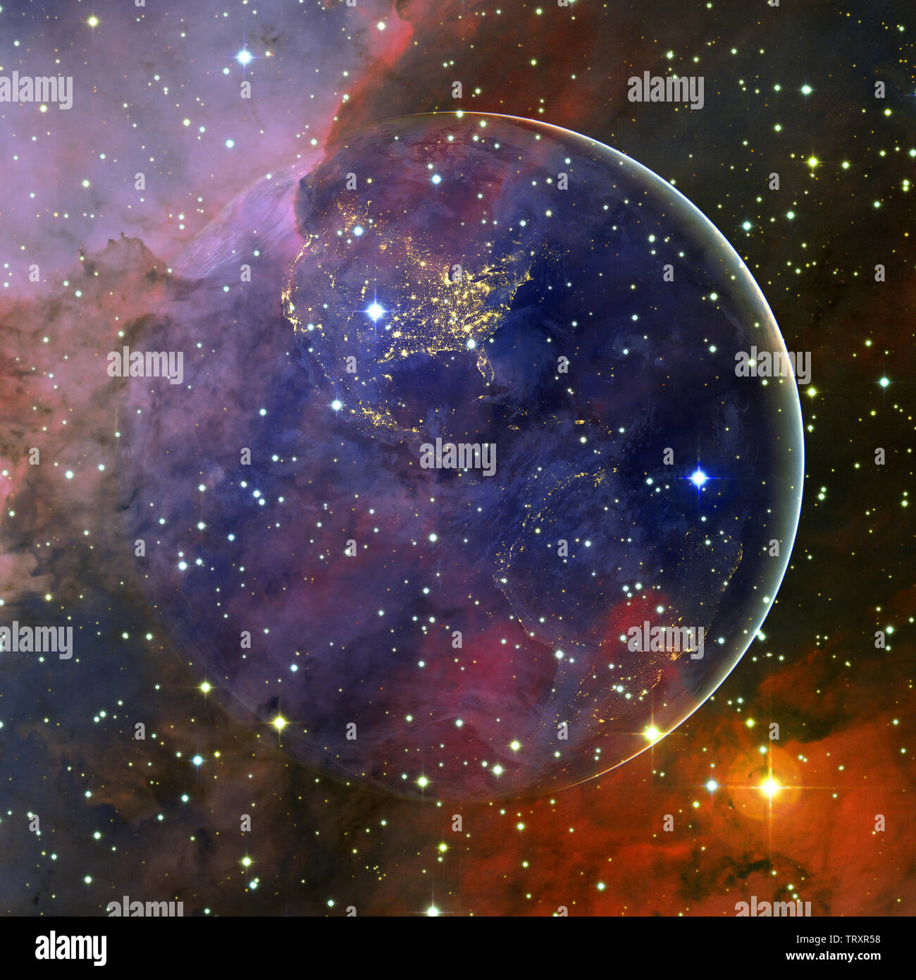 Beautiful view of earth from space. Elements of this image furnished by ...