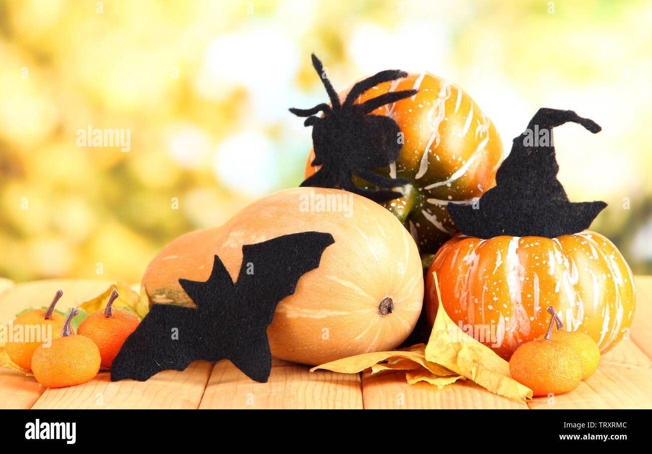 Halloween composition on nature background Stock Photo - Alamy