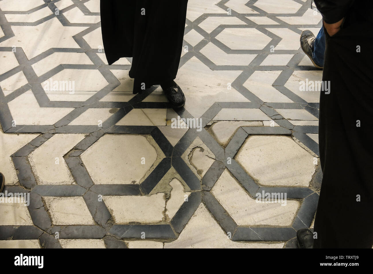 Floor of the Blue Mosque in Istanbul, Turkey. More than 32 million ...