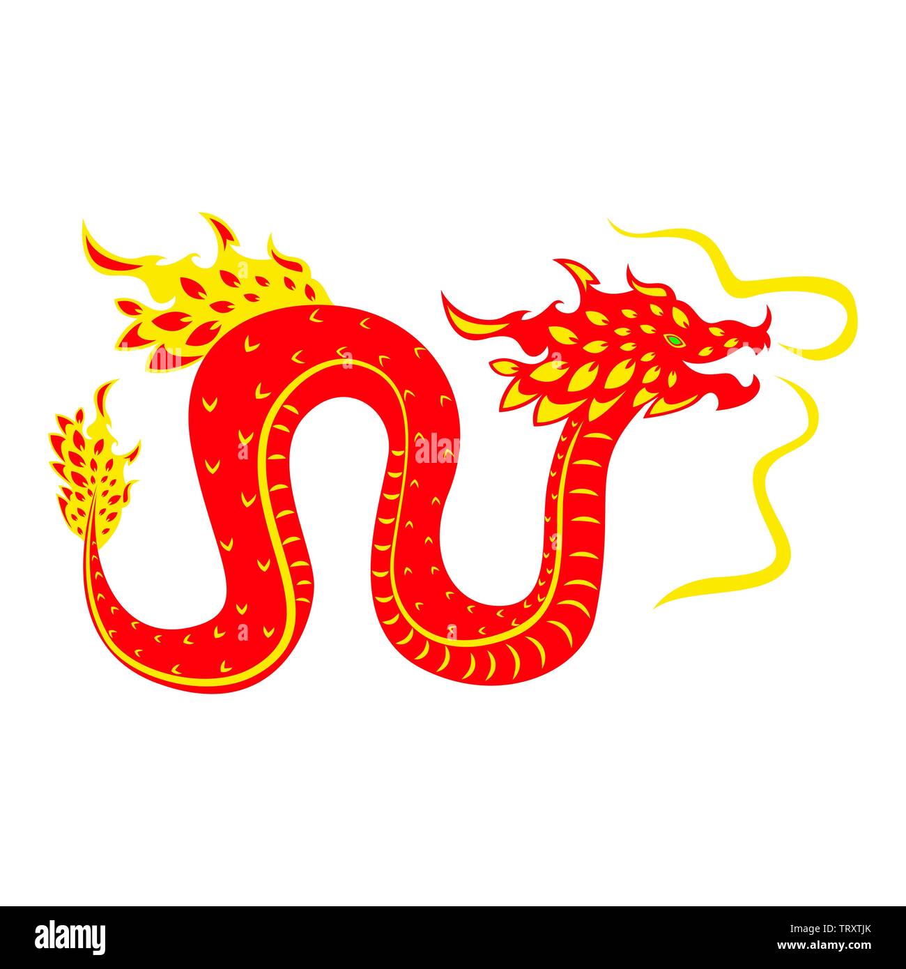 Traditional chinese Dragon character. Flat style. Vector illustration ...