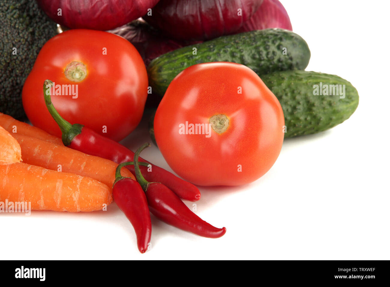Composition of different vegetables isolated on white Stock Photo - Alamy