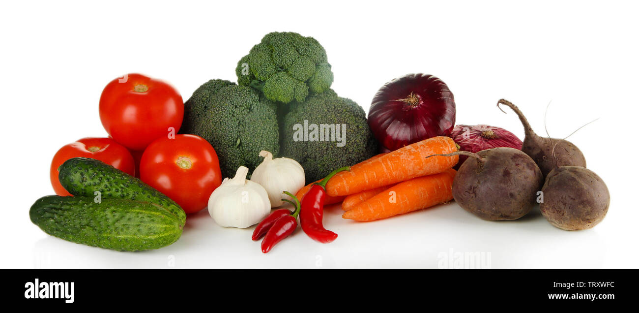 Composition of different vegetables isolated on white Stock Photo - Alamy