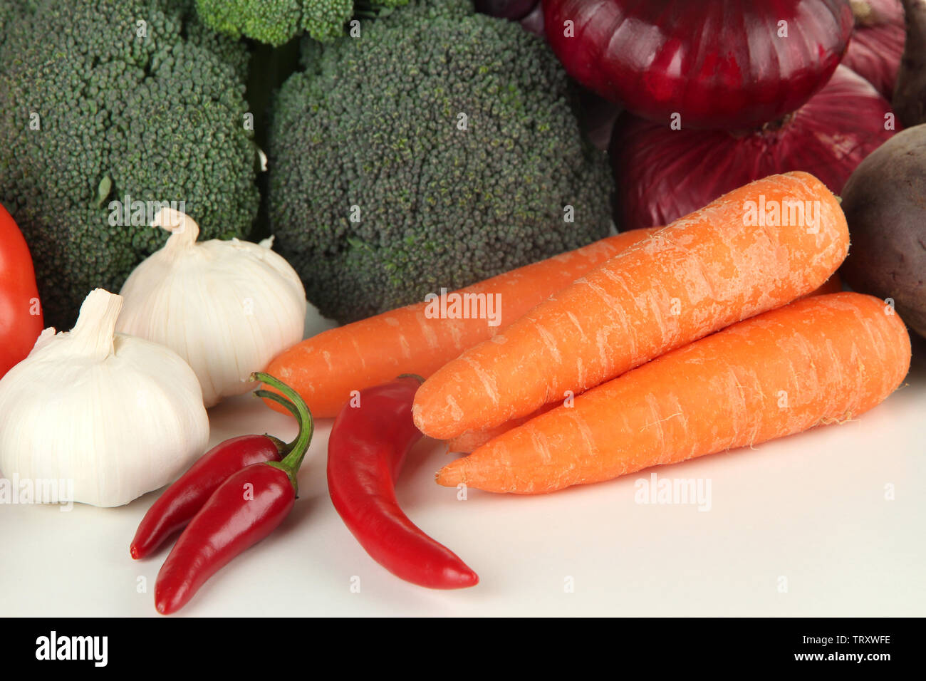 Composition of different vegetables close up Stock Photo - Alamy