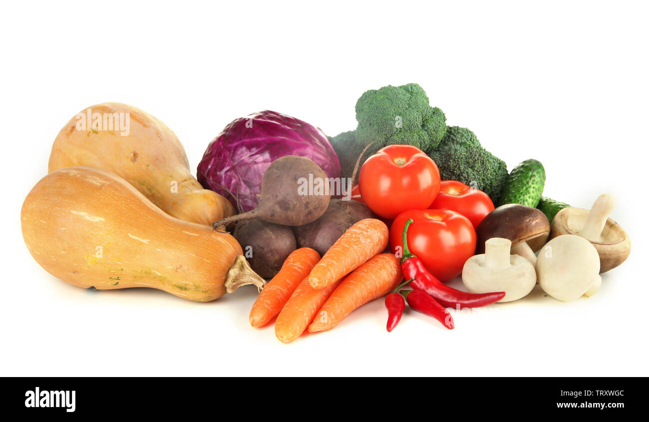 Composition of different vegetables isolated on white Stock Photo - Alamy