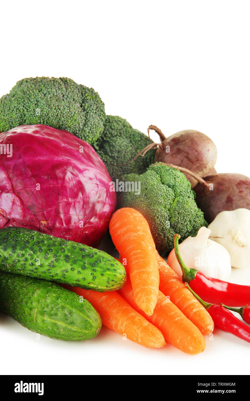 Composition of different vegetables isolated on white Stock Photo - Alamy