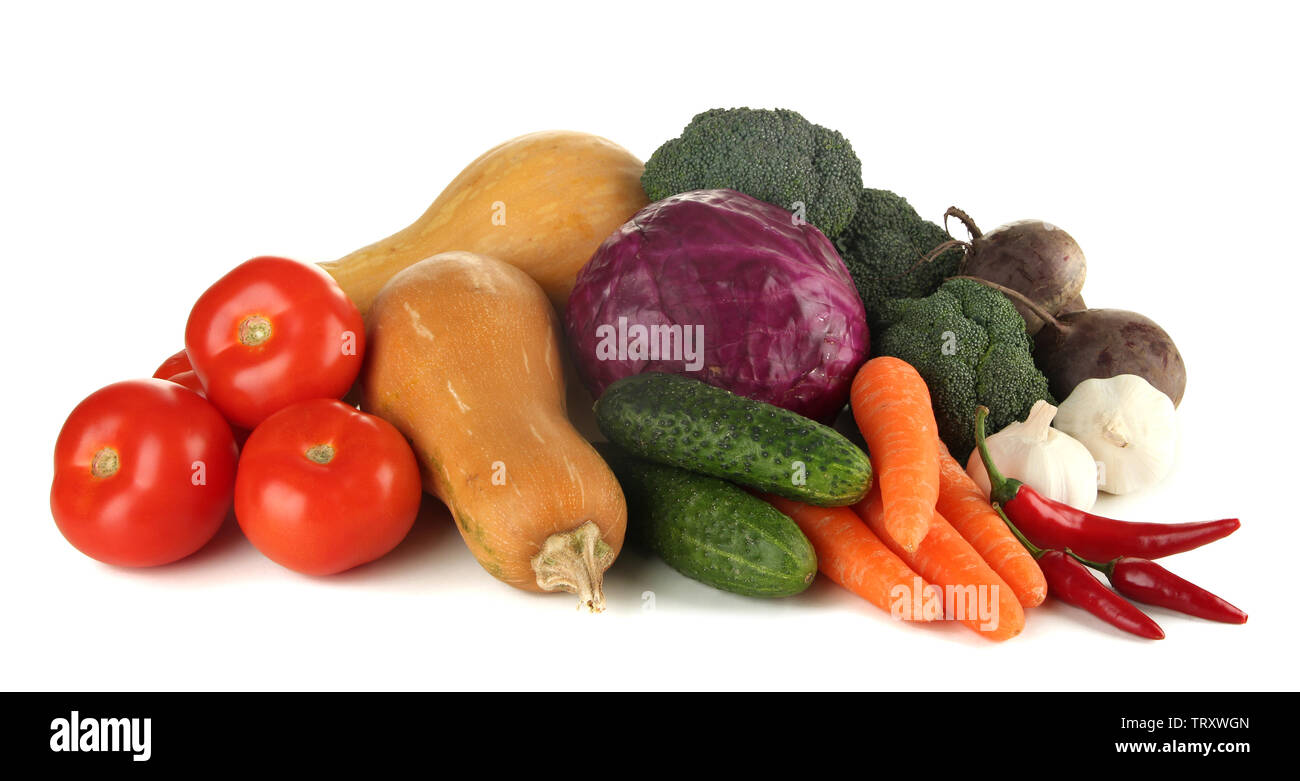 Composition of different vegetables isolated on white Stock Photo - Alamy