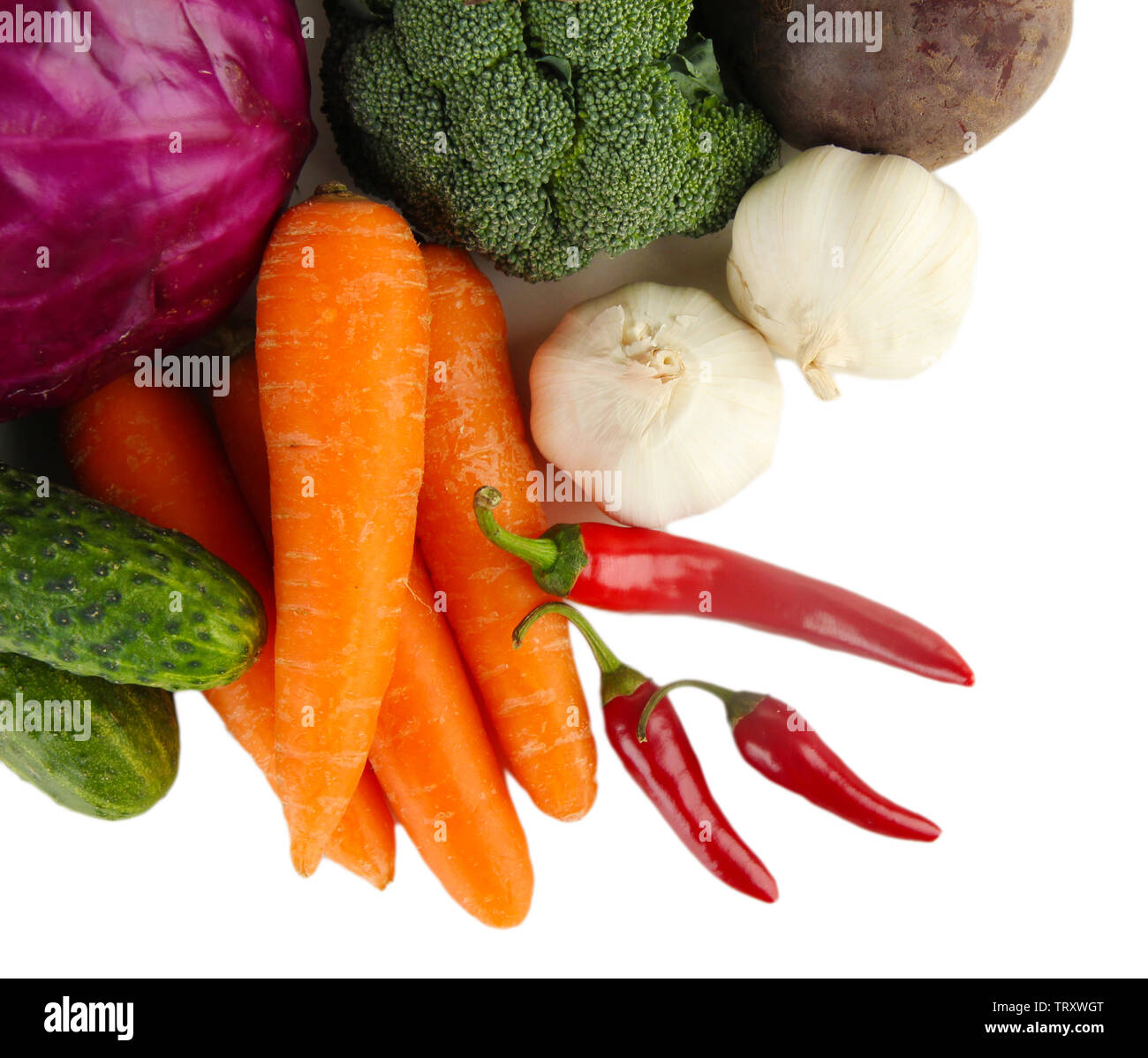 Composition of different vegetables isolated on white Stock Photo - Alamy