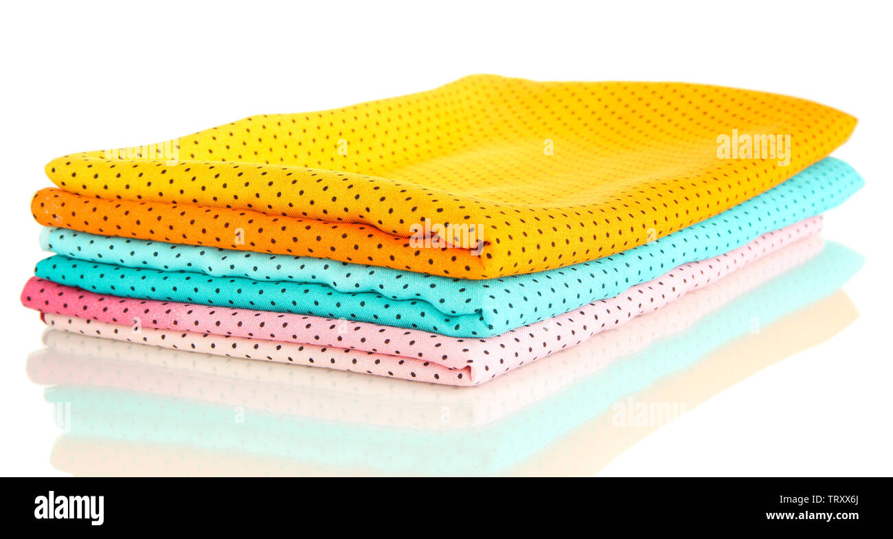 Cloth fabrics isolated on white Stock Photo - Alamy