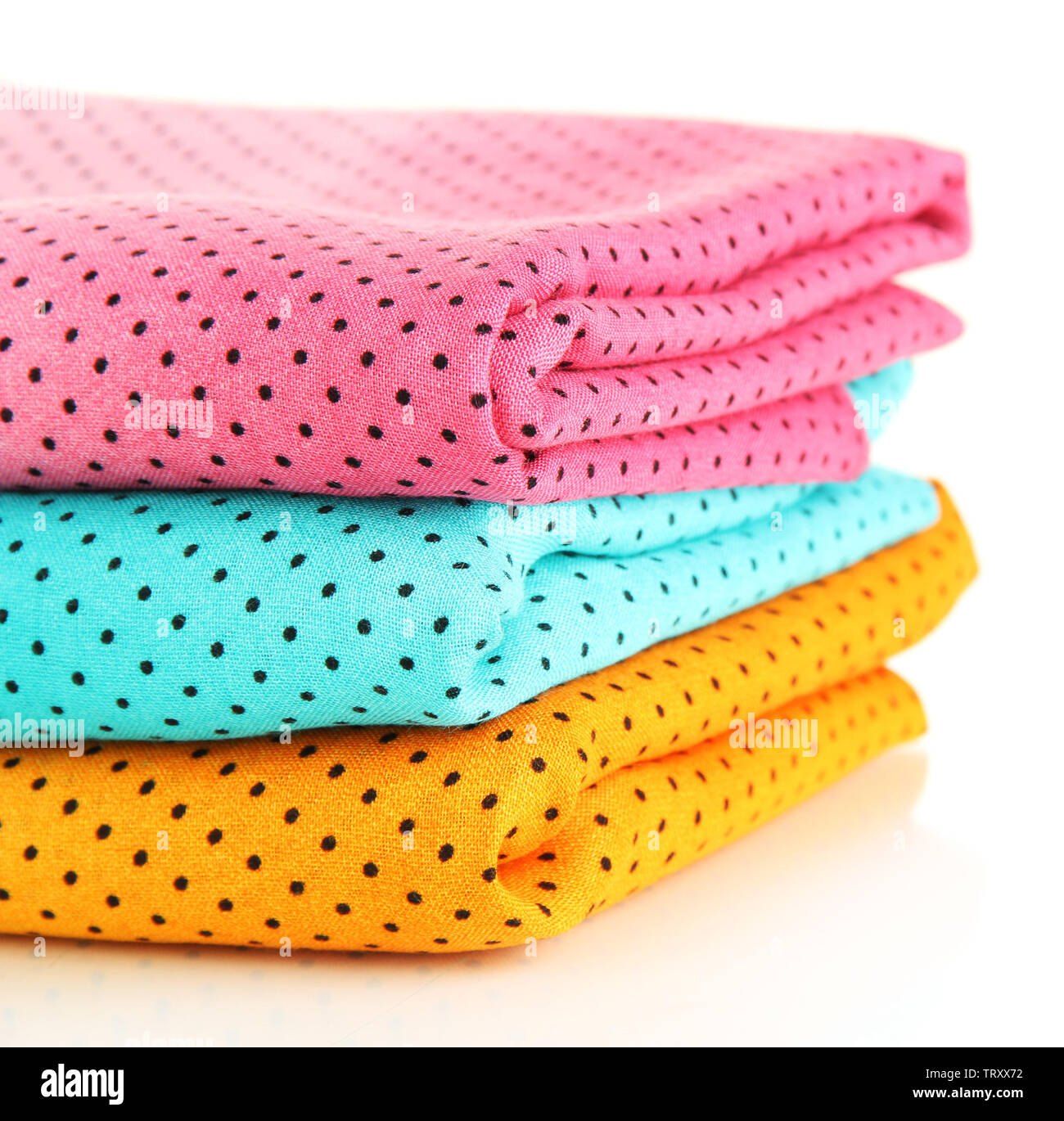 Cloth fabrics isolated on white Stock Photo - Alamy