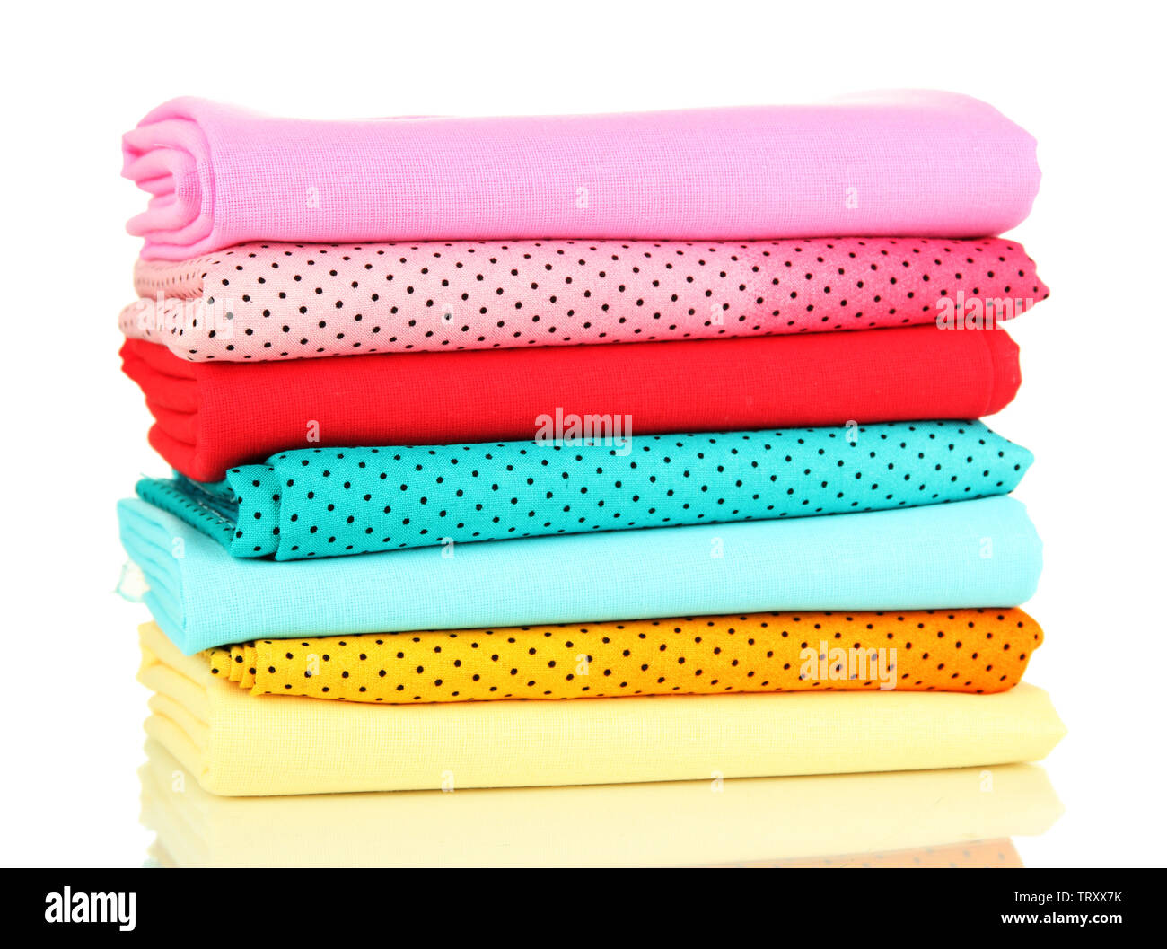 Cloth fabrics isolated on white Stock Photo - Alamy