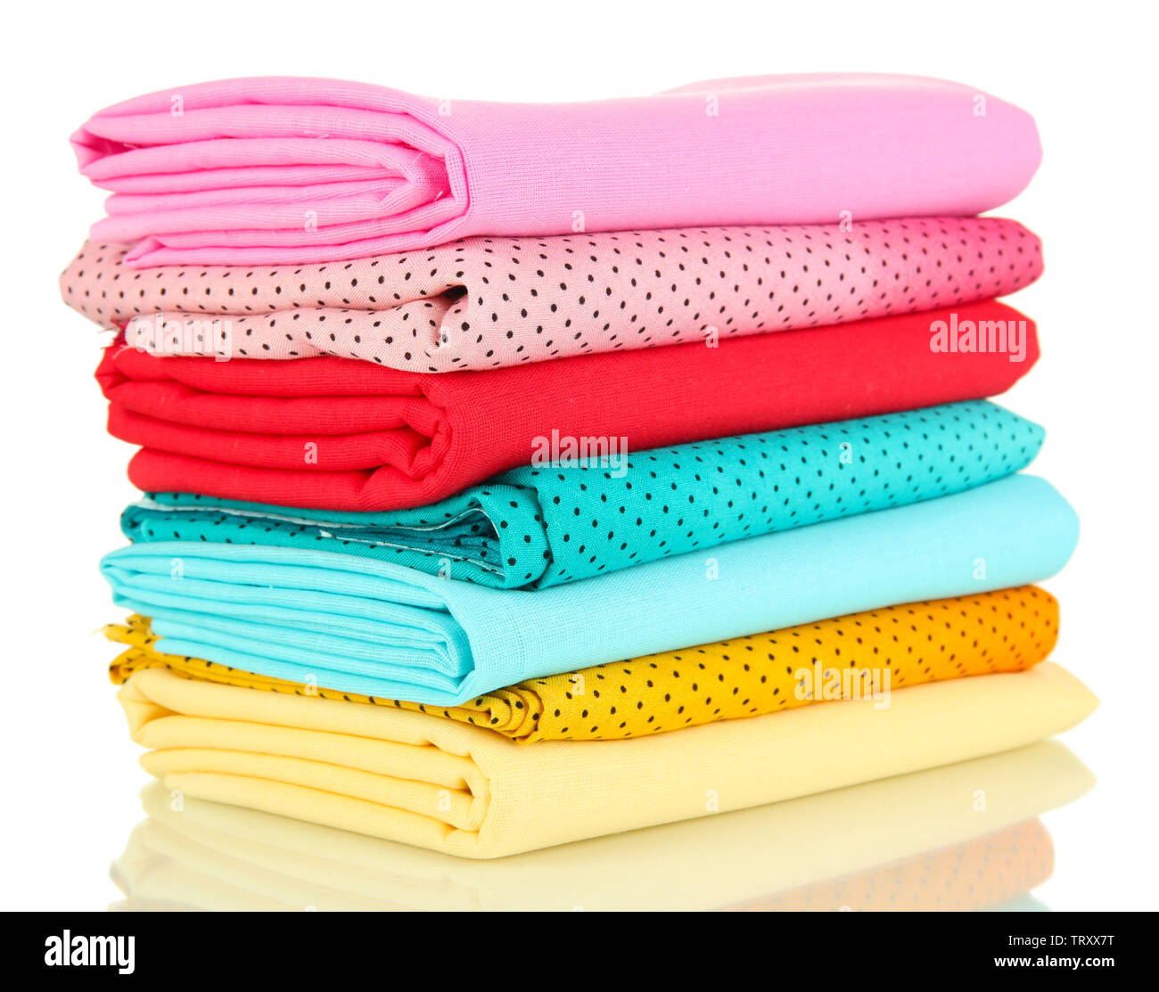 Cloth fabrics isolated on white Stock Photo - Alamy
