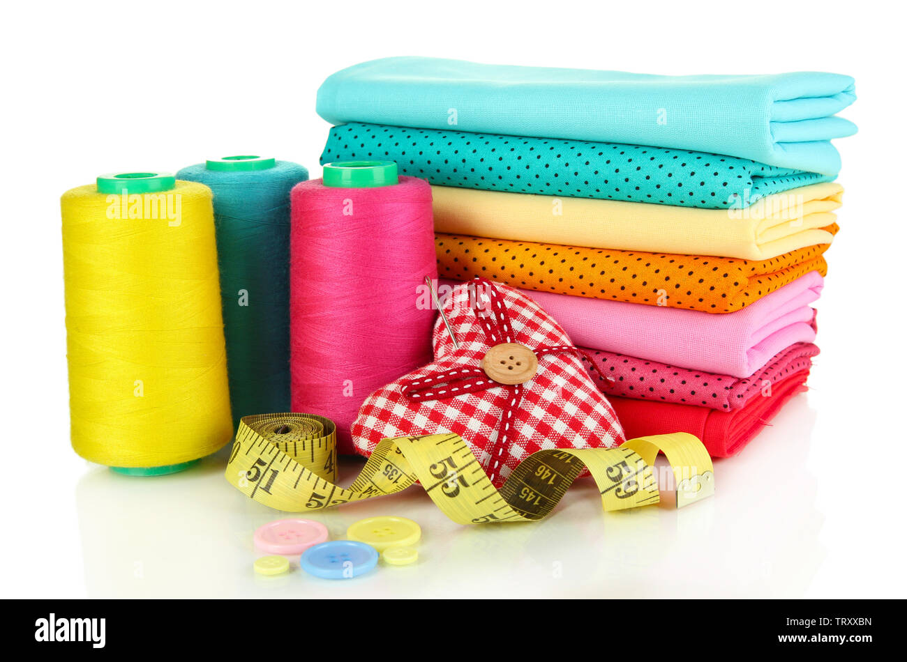 Cloth fabrics isolated on white Stock Photo - Alamy