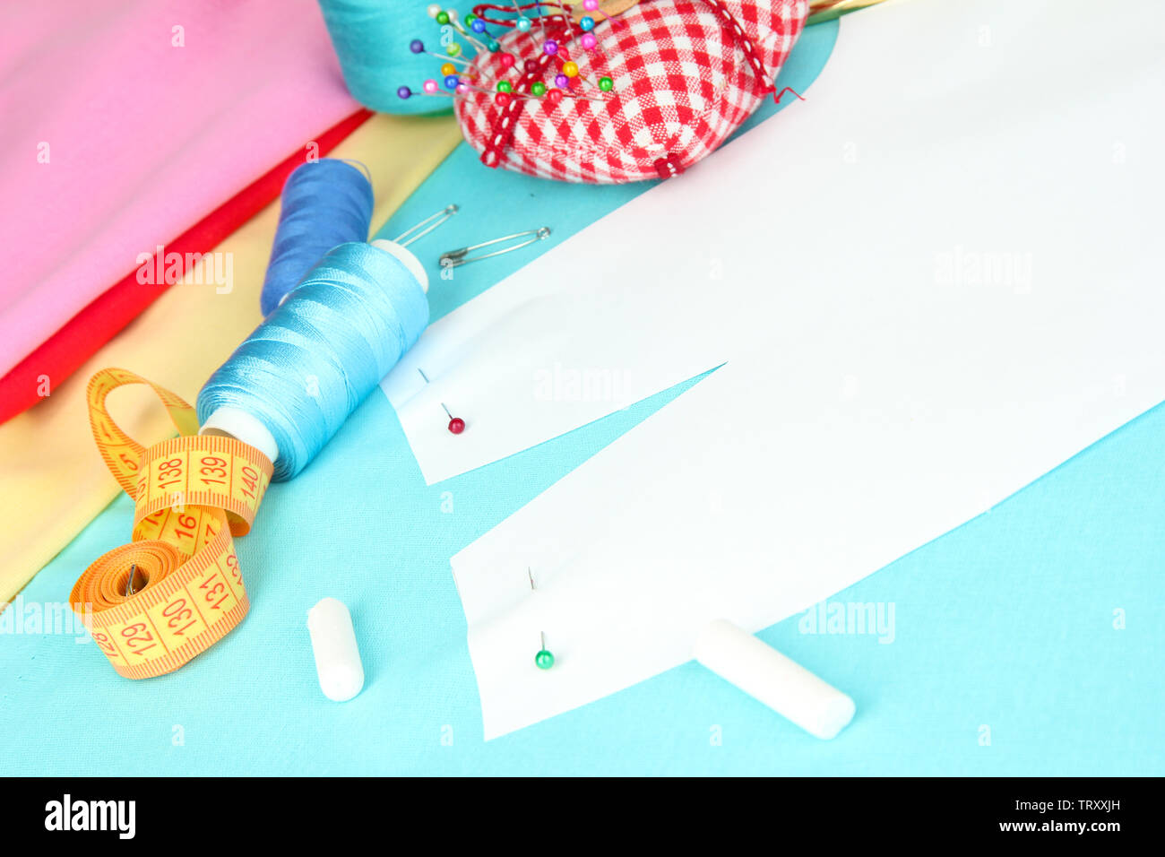 Sewing tools fashion design Stock Photo - Alamy