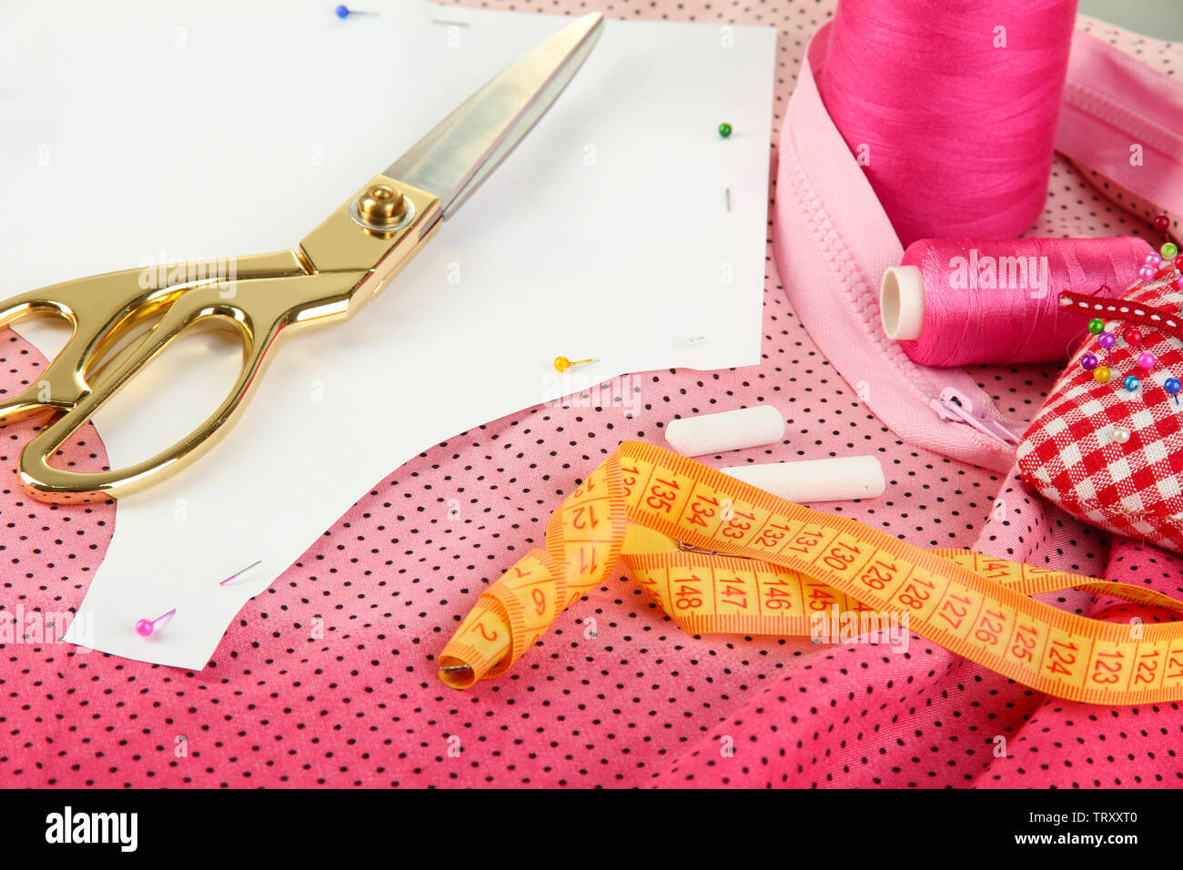 Sewing tools fashion design Stock Photo - Alamy