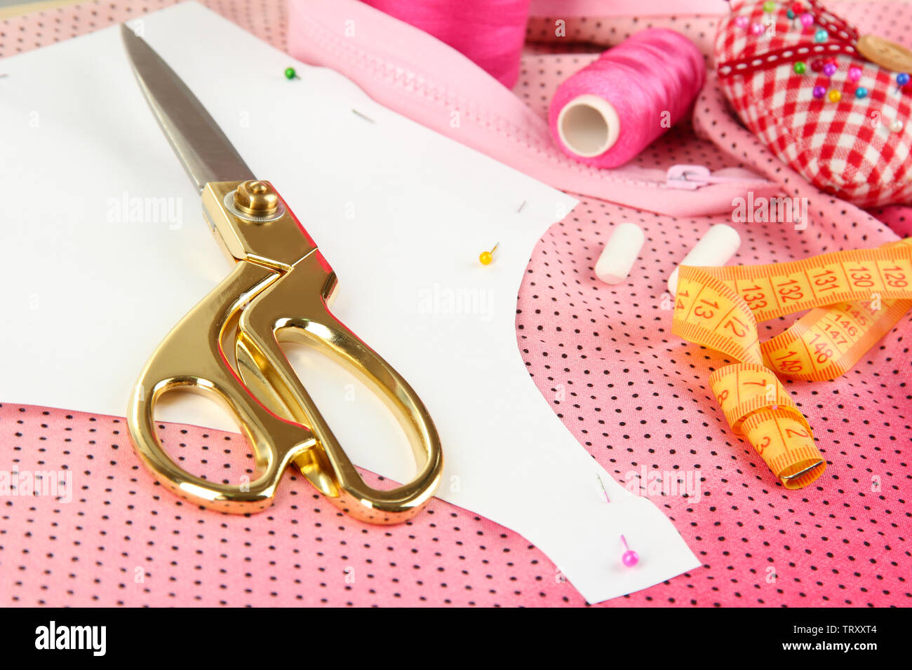Sewing tools fashion design Stock Photo - Alamy