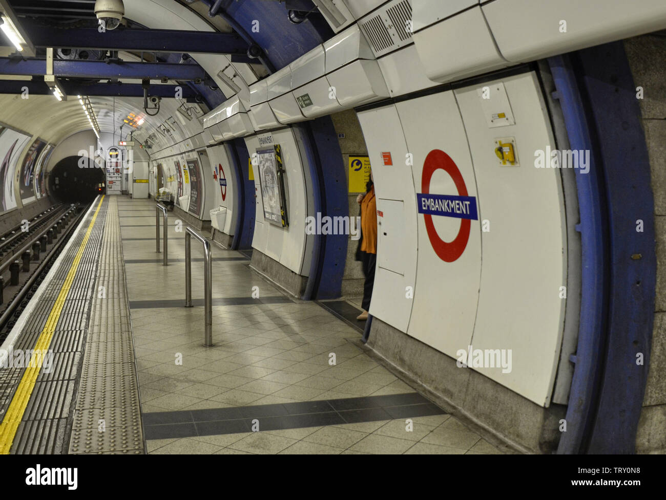 Metro stop in London, United Kingdom, June 14 2018. Among the ...