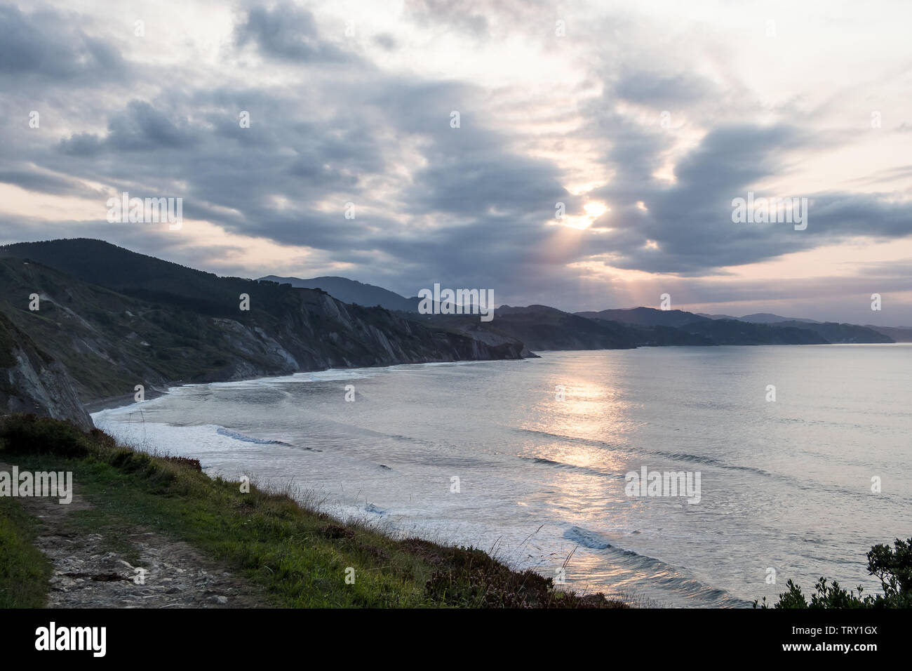 The Acantilado Flysch in Zumaia - Basque Country. Flysch is a sequence ...