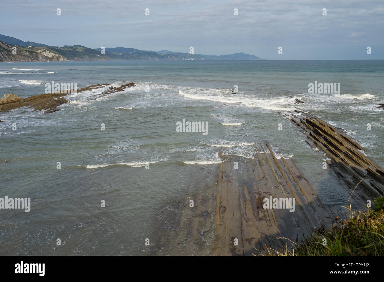The Acantilado Flysch in Zumaia - Basque Country. Flysch is a sequence ...